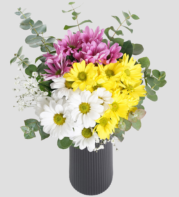 Mix Color Papatya Vazosu - Çiçek Sepeti